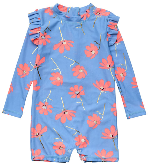 Snapper Rock Girls' Beach Bloom Long Sleeve One Piece Swimsuit (Baby ...