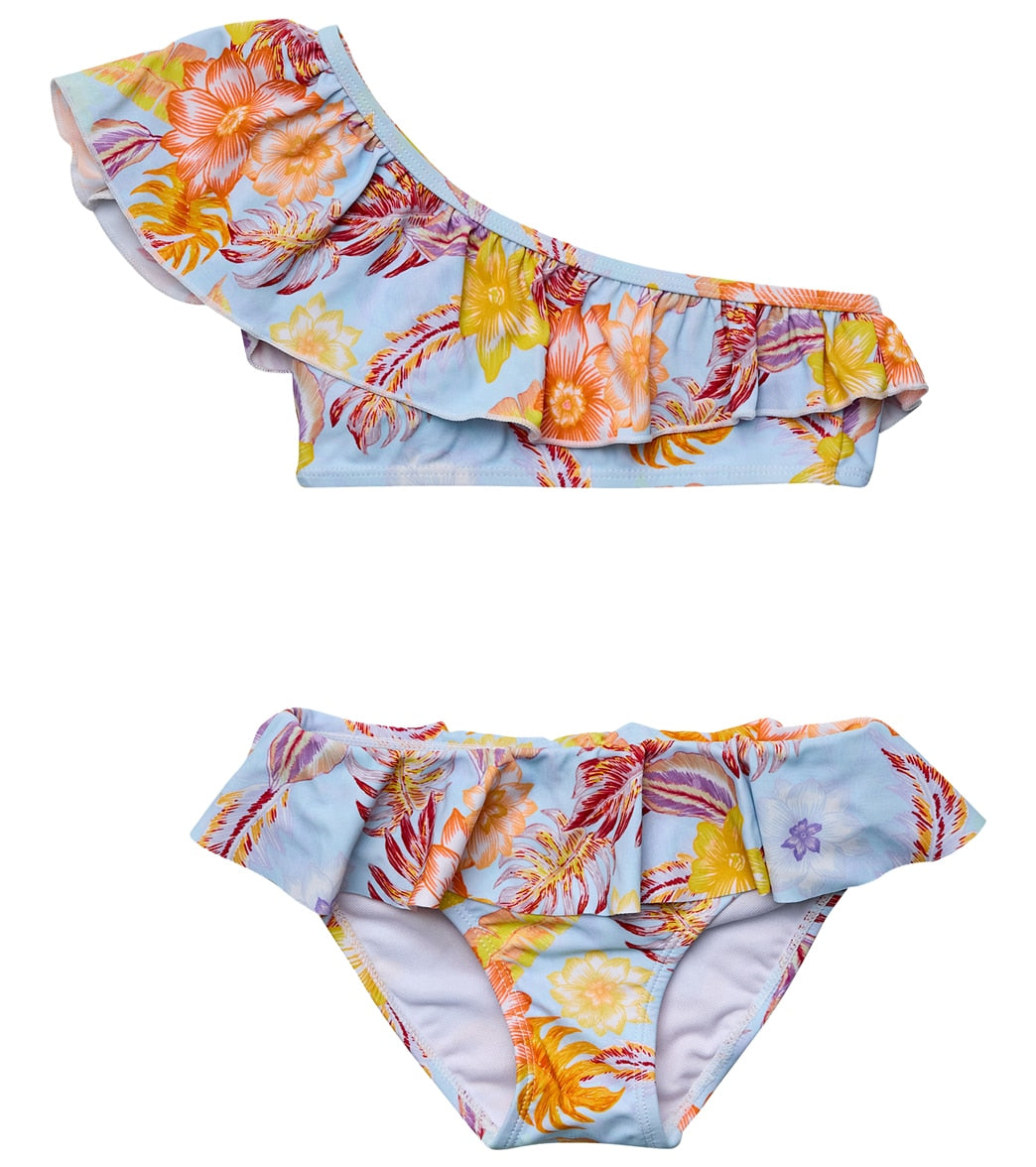 Snapper Rock Girls' Boho Tropical One Shoulder Two Piece Bikini Set ...