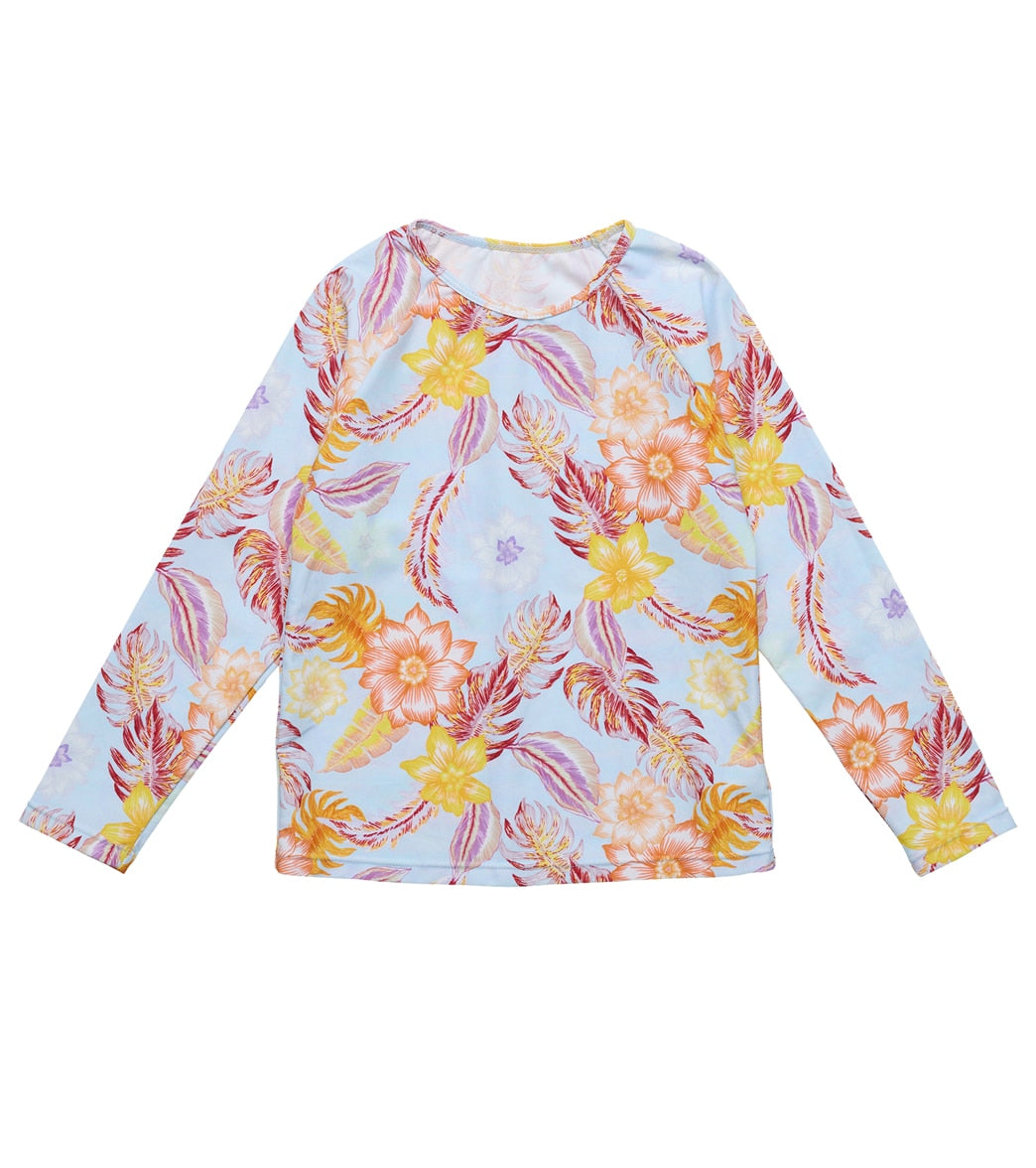 Snapper Rock Girls' Boho Tropical Sustainable Long Sleeve Rashguard ...