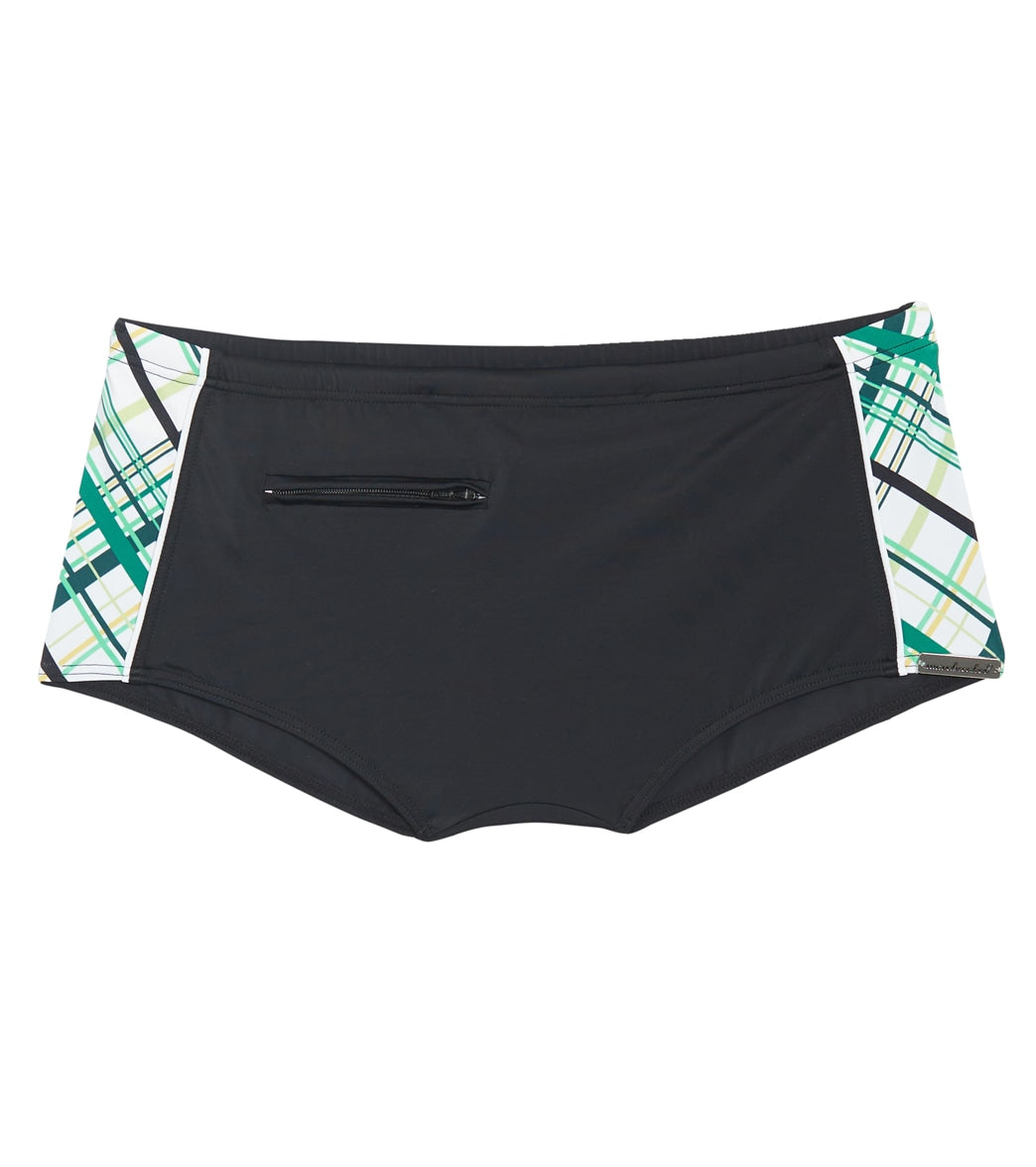 Wavebreaker Men's Check Euro Leg Swim Trunks at SwimOutlet.com