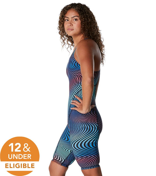 Speedo Women's Print Vanquisher Kneeskin Tech Suit Swimsuit at ...
