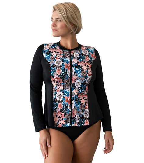 Fit4U Women's Plus Size Moon Shadow Long Sleeve Swim Shirt at ...