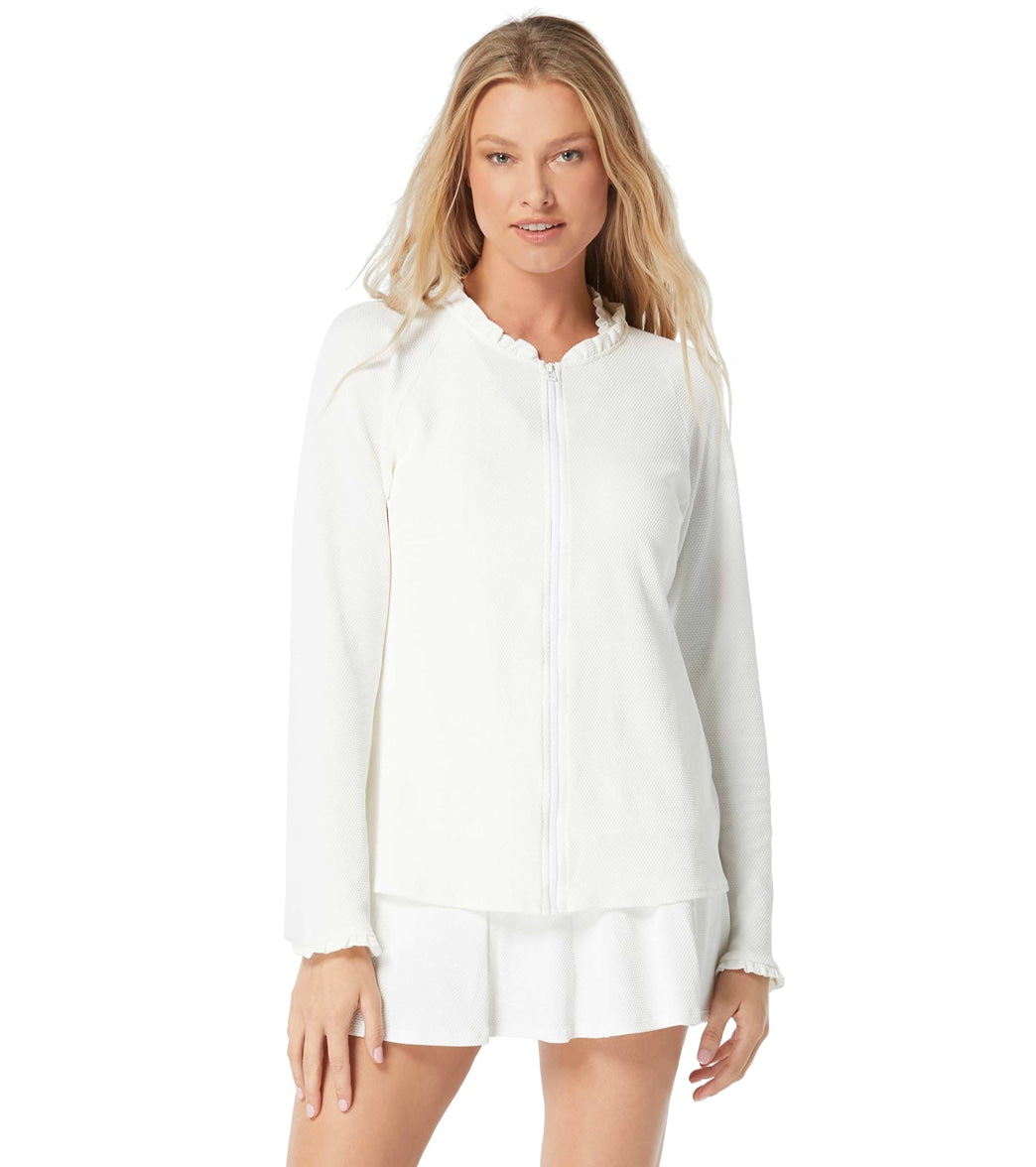 Beach House Women's Pique Solids Phoebe Long Sleeve Zip Front Rash ...