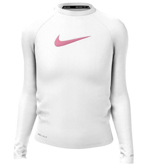 Nike Girls' Swoosh Long Sleeve Rashguard (Big Kid) at SwimOutlet.com